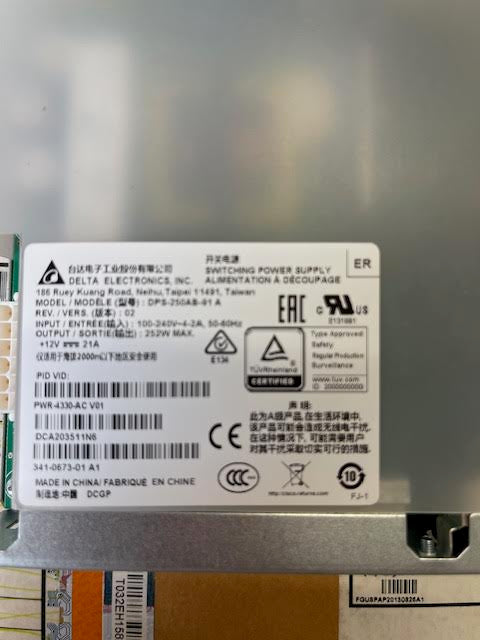 Cisco PWR-4330-AC= AC Power Supply for Cisco ISR 4330. Note: You get w ...